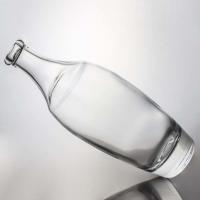 China Glass Collar 500ml 700ml 1000ml Empty Flint Gin Rum Champagne Liquor Bottle with Cork for sale