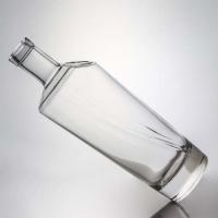 China Tequila Industrial Beverage Clear Flint Glass Bottle with Wood Cork 700ml 500ml 1000ml for sale