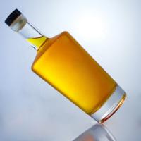 China Round Shape Empty Glass Bottles With Acid Etch Surface Handling And Cork Sealing Type for sale