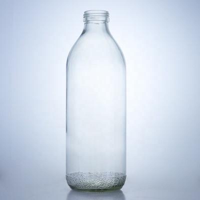 China Clear 1020ml Glass Bottles with Screw Cap and Unique Shape for sale