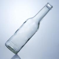 China Flint Glass 276ml Brandy Vodka Tequila Glass Bottle With Cork For Body Material Glass for sale