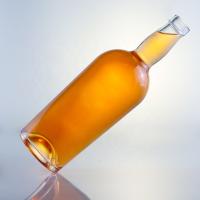 China Unique Design 700ml 750ml Brandy Vodka Tequila Glass Bottle With Cork Customized Logo for sale
