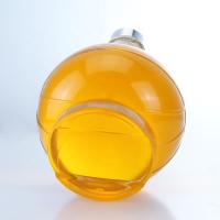 China 350ml 500ml Popular Shaped Transparent Liquor Glass Bottle for Whisky Rum Gin Brandy for sale