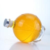 China 350ml 500ml Popular Shaped Transparent Liquor Glass Bottle for Whisky Rum Gin Brandy for sale