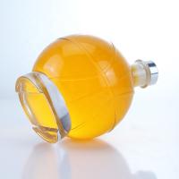 China 350ml 500ml Popular Shaped Transparent Liquor Glass Bottle for Whisky Rum Gin Brandy for sale