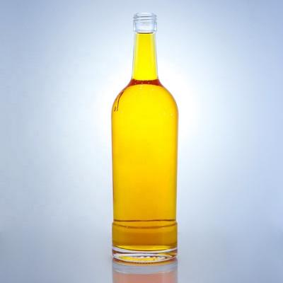 China GLASS Collar Round Shaped Empty Glass Bottles 750ml for Tequila Brandy Rum Gin Whisky for sale