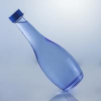 China Glass Collar Unique Design 2022 Empty Blue Clear Bottle for Gin Whisky Rum Tequila Brandy for sale