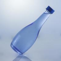 China Glass Collar Unique Design 2022 Empty Blue Clear Bottle for Gin Whisky Rum Tequila Brandy for sale