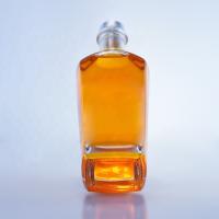 China 750ml Clear Varnish Liquor Glass Bottle For Unique Liquid Whisky Vodka Rum Tequila for sale