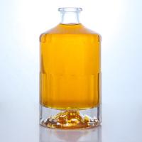 China 500ml 700ml 750ml Flint Glass Spirit Gin Whisky Vodka Brandy Liquor Bottle with Cork for sale