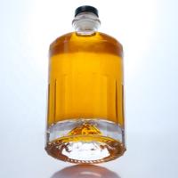 China 500ml 700ml 750ml Flint Glass Spirit Gin Whisky Vodka Brandy Liquor Bottle with Cork for sale