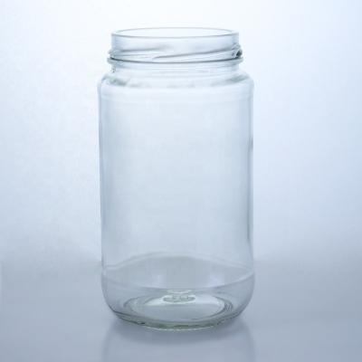 China Wine Screw Cap Elegant 410ml 500ml Transparent Glass Bottle for Salad Chili Sauce Ketchup for sale