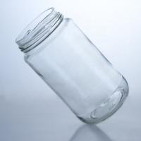 China Wine Screw Cap Elegant 410ml 500ml Transparent Glass Bottle for Salad Chili Sauce Ketchup for sale
