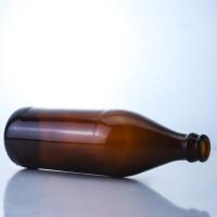 China SCREW CAP Beer Empty Glass Bottles with Crown Caps 700ml 750ml Creative Small Amber Bottle for sale