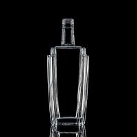 China 500ml 700ml 750ml Flint Glass Bottle for Champagne Gin Rum Transparent and Embossed for sale