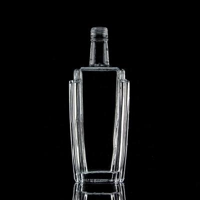 China 500ml 700ml 750ml Flint Glass Bottle for Champagne Gin Rum Transparent and Embossed for sale