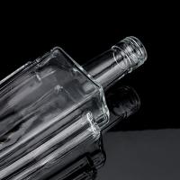 China 500ml 700ml 750ml Flint Glass Bottle for Champagne Gin Rum Transparent and Embossed for sale