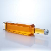 China 500ml 750ml Square Whiskey Vodka Bottles for Screw Top Tequila Glass Liquor Bottles for sale