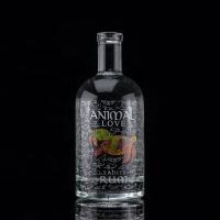 China Flint Glass 2022 Design Clear Decal Glass Bottle for Gin Whisky Rum Tequila Brandy for sale