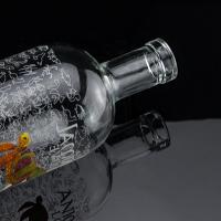 China Flint Glass 2022 Design Clear Decal Glass Bottle for Gin Whisky Rum Tequila Brandy for sale
