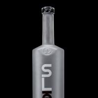 China Cork Sealing Type 750ml 1000ml Frosted Decal Clear Flint Glass Bottle for Gin Rum Champagne Tequila Whisky Customized Logo for sale
