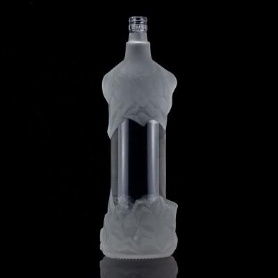 China 500ml 700ml 750ml Transparent Flint Glass Bottle for Champagne Gin Rum Unique Design for sale