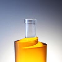 China Thick Bottom Customized Glass Base Material Liquor Bottles for Vodka Gin Rum Champagne for sale