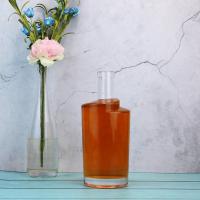 China Thick Bottom Customized Glass Base Material Liquor Bottles for Vodka Gin Rum Champagne for sale