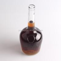 China Customized Long Neck Thick Bottom Flint Glass Bottles for Vodka Gin Rum Champagne for sale