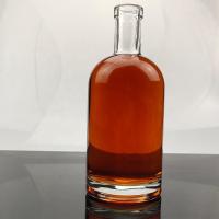 China Global Classic Round Shape 70cl 75cl Glass Bottle For Liquor With Customized Logo for sale