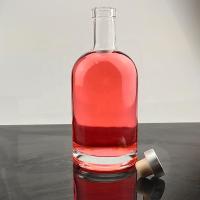 China Global Classic Round Shape 70cl 75cl Glass Bottle For Liquor With Customized Logo for sale