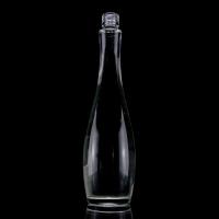 China 750ml 75cl Super Flint Teardrop Shaped Rum Vodka Whisky Glass Bottle With Glass Collar for sale