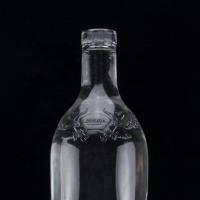 China 750ml Super Flint Round Shoulder Square Based Rum Vodka Liquor Glass Bottle With Cork for sale