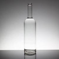 China Engraving 1 Liter Glass Bottle With Cork Cap for Liquor Whisky Vodka for sale