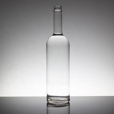 China Engraving 1 Liter Glass Bottle With Cork Cap for Liquor Whisky Vodka for sale