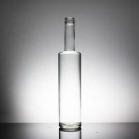 China Engraving 1 Liter Glass Bottle With Cork Cap for Liquor Whisky Vodka for sale