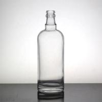 China Engraving 1 Liter Glass Bottle With Cork Cap for Liquor Whisky Vodka for sale