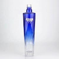 China 750ml Blue Square Glass Bottle with Gradient Color and Screw Cap Functional Features for sale