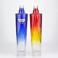 China 750ml Blue Square Glass Bottle with Gradient Color and Screw Cap Functional Features for sale