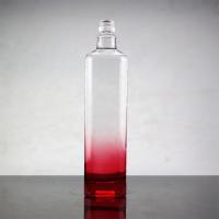 China 750ml Blue Square Glass Bottle with Gradient Color and Screw Cap Functional Features for sale