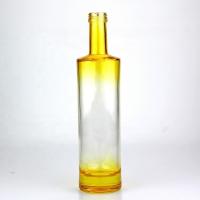 China 750ml Blue Square Glass Bottle with Gradient Color and Screw Cap Functional Features for sale