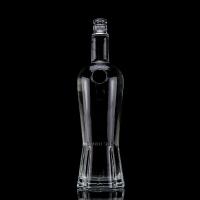 China Glass Body Carved Empty Liquor Bottle 500ml 750ml for High Grade Distilled Spirits for sale