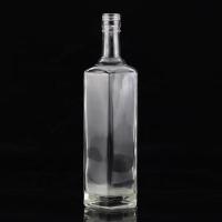 China Glass Body Carved Empty Liquor Bottle 500ml 750ml for High Grade Distilled Spirits for sale