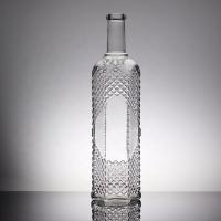 China Industrial 750ml Crystal Glass Liquor Bottle with Frost/Paint/Printing Decoration for sale