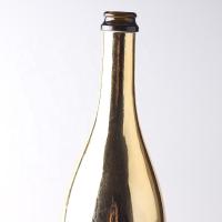 China Custom Gold Champagne Glass Bottles With Plastic Cap for Made of Glass Body Material for sale