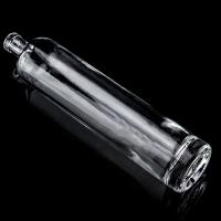China Customized 750ml Thick Bottom Straight Shape Glass Bottle for Super Flint Liquor for sale