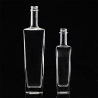 China Clear or Customized Glass Bottle 250ml 500ml 700ml 750ml Square Glass Liquor Bottle for sale