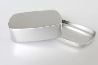 China 130g 96 * 70 * 29 Silver Square Aluminum Box For Soap Fragrance Ointment Medicine Packaging Metal Packaging Box for sale