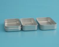 China 102 * 70 * 37 Silver Rectangular Aluminum Box Soap Metal Packaging Box for sale