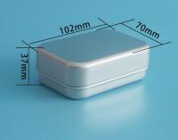 China 102 * 70 * 37 Silver Rectangular Aluminum Box Soap Metal Packaging Box for sale
